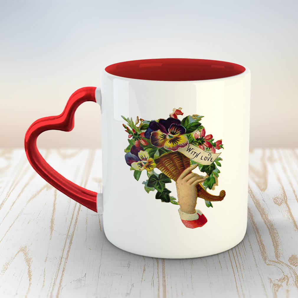 Ceramic Coffee Mug Holding Flower with Love Holidays and Occasions Tea ...