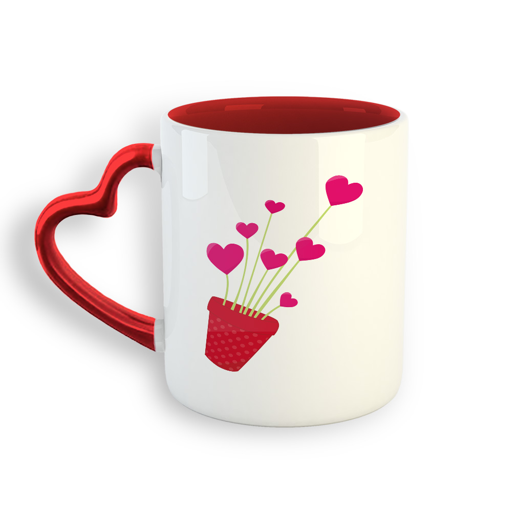 Coffee Mug Heart Flowers Plant Holidays and Occasions Valentins Day Tea ...
