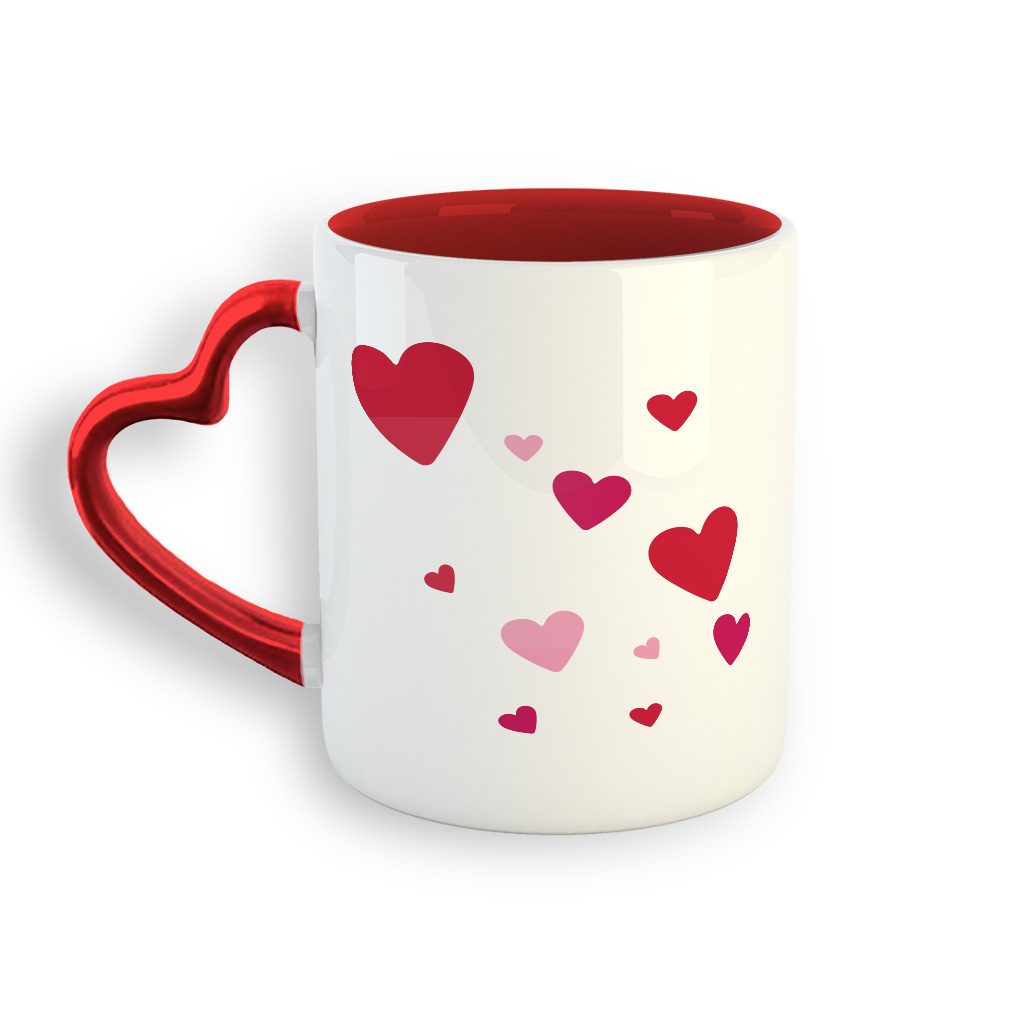 Ceramic Coffee Mug Dark Pink Hearts Holidays and Occasions Valentins ...