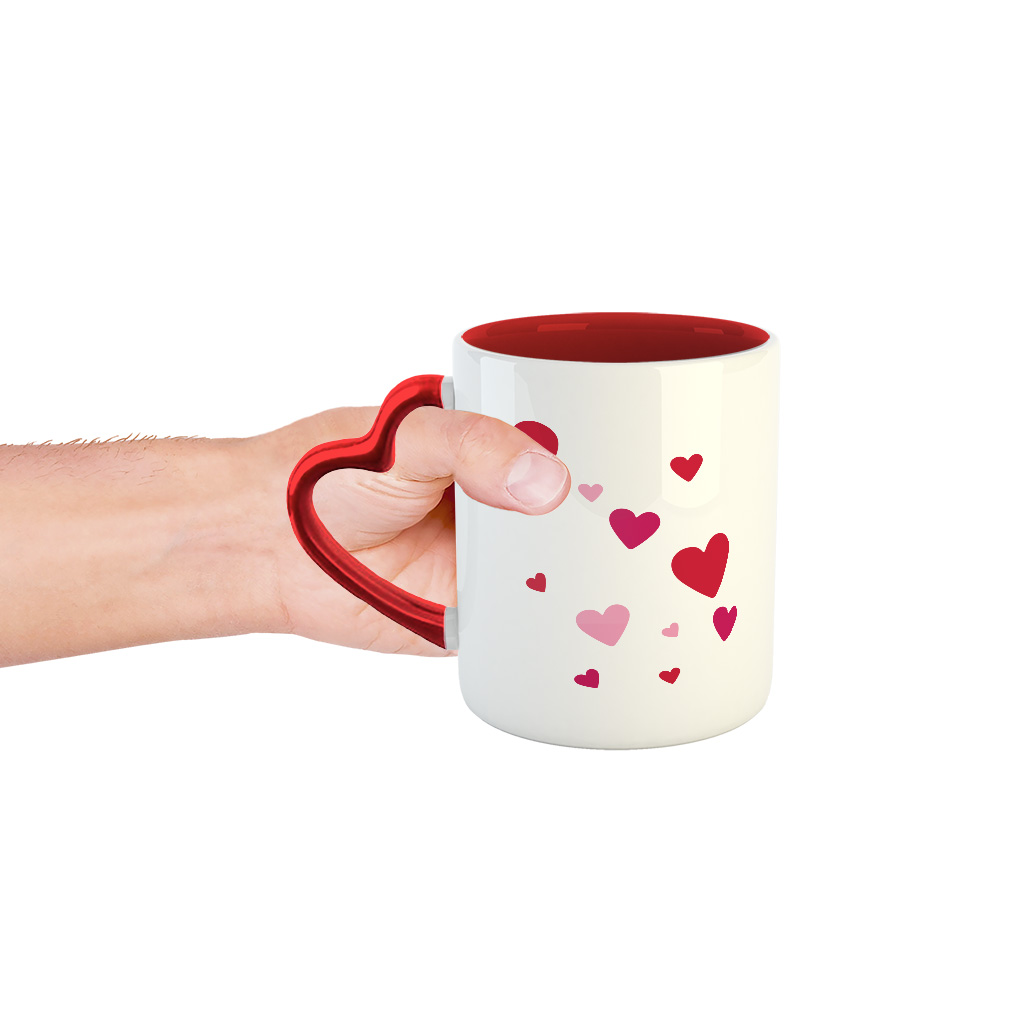 Ceramic Coffee Mug Dark Pink Hearts Holidays and Occasions Valentins ...