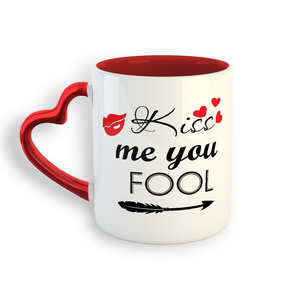 Ceramic Coffee Mug 11 Ounces Kiss Me You Fool Valentines Love Tea Cup ...