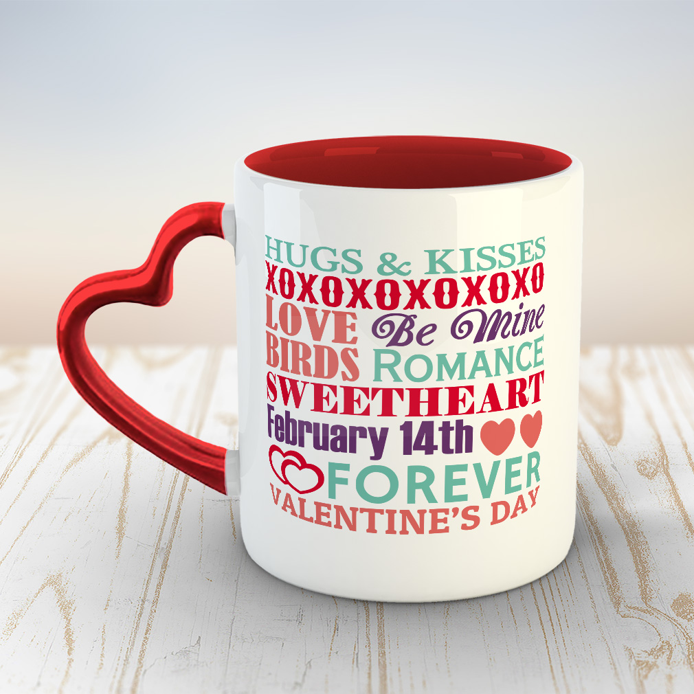 Coffee Mug Hugs Kisses Love Mine Romance February 14Th Valentine's Day ...